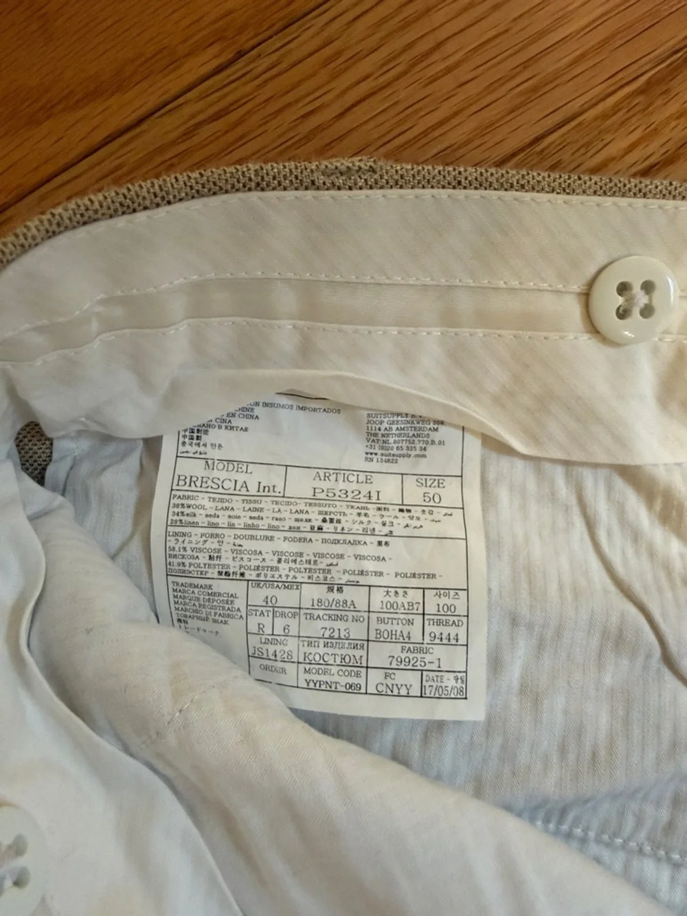 Suitsupply | Pants | Brand New Suitsupply Mens Linen Pants In Light ...